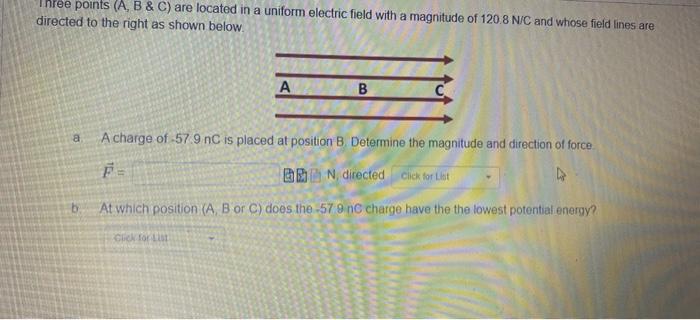 Solved directed to the right as shown below a. A charge of | Chegg.com