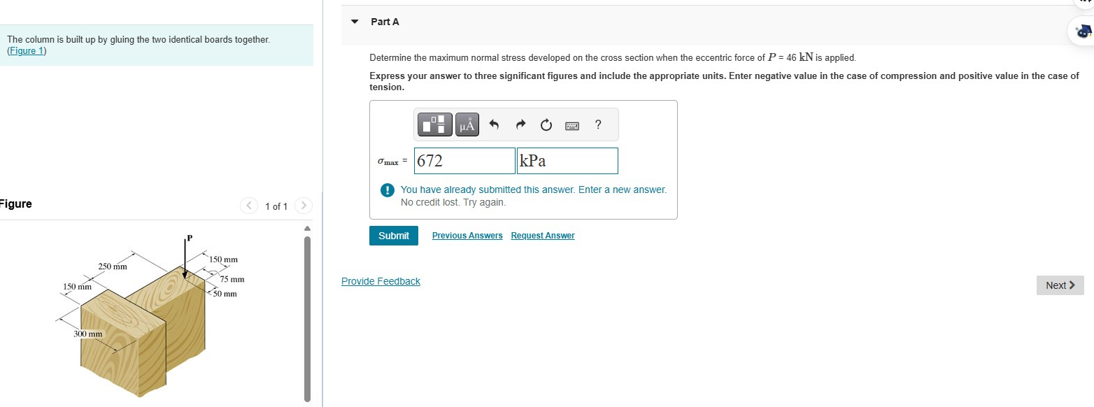 The column is built up by gluing the two identical | Chegg.com