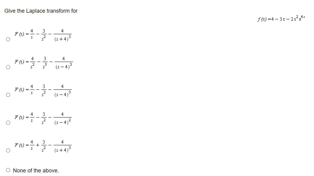Solved Give the Laplace transform | Chegg.com