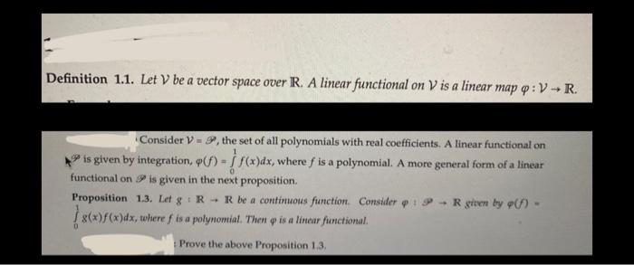 Solved Definition 1.1. Let V be a vector space over R. A | Chegg.com