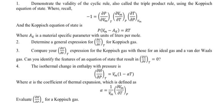 Solved 1. Demonstrate the validity of the cyclic rule, also | Chegg.com