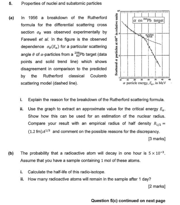 Solved 5. Properties of nuclei and subatomic particles (a) | Chegg.com