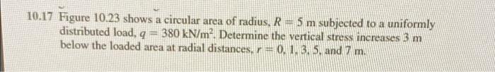 Solved 10.17 Figure 10.23 shows a circular area of radius, R | Chegg.com