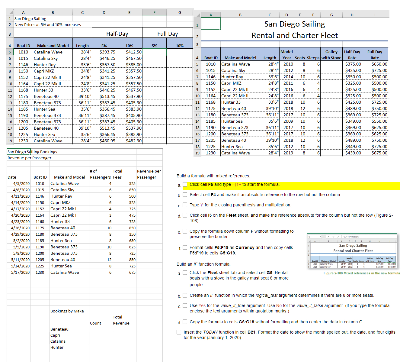 Solved Create a division formula.Click the Bookings sheet | Chegg.com