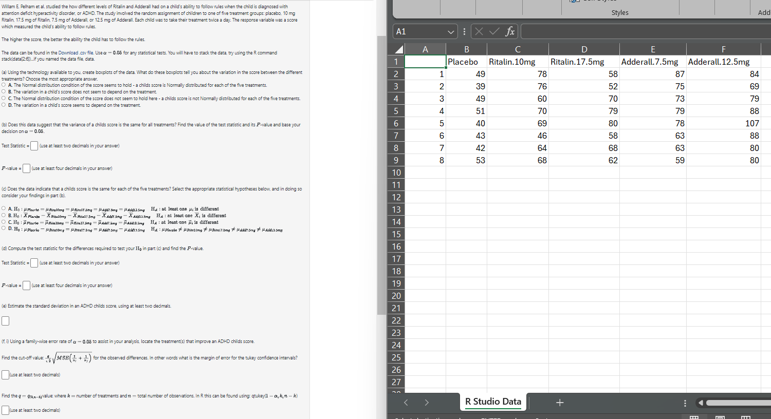 Solved Enter Data on the right into R Studio | Chegg.com