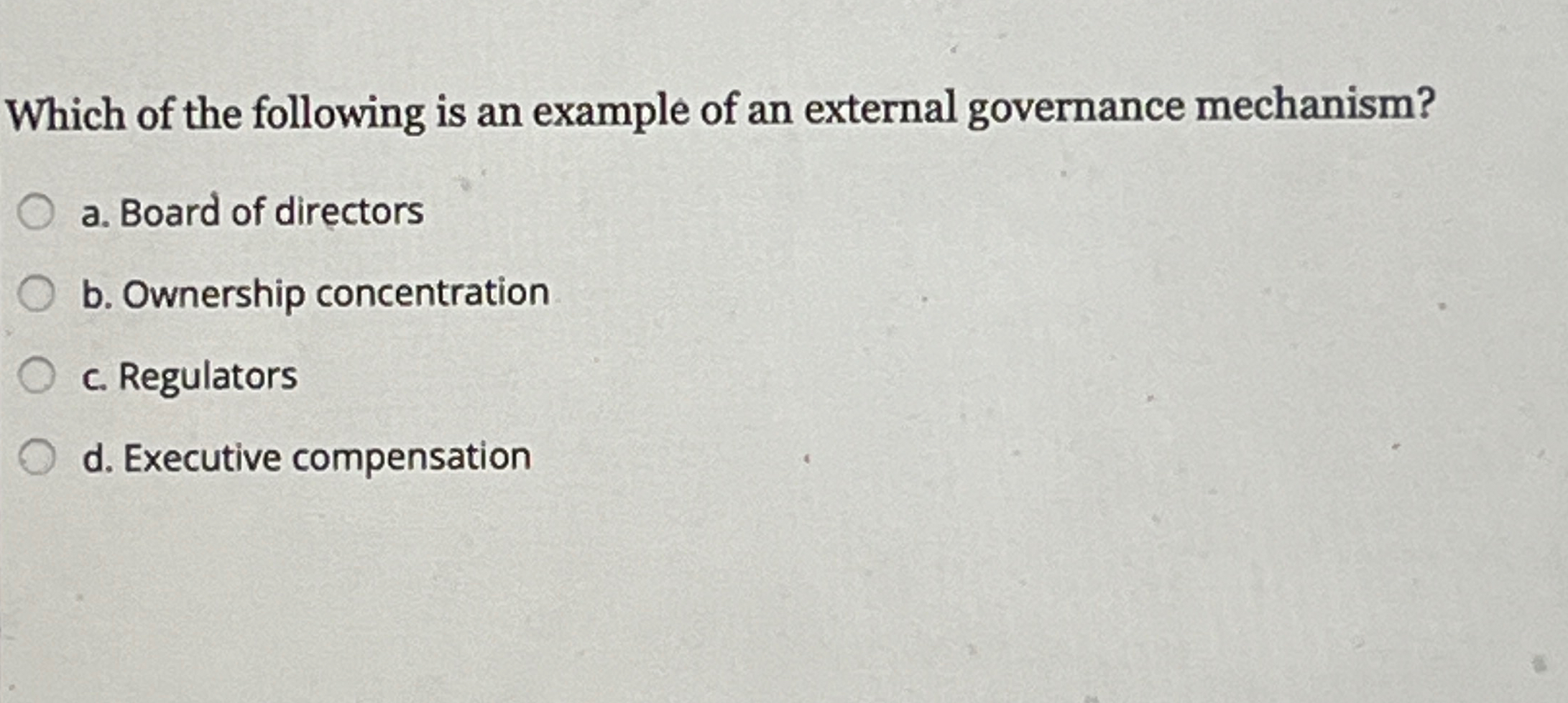Solved Which of the following is an example of an external | Chegg.com
