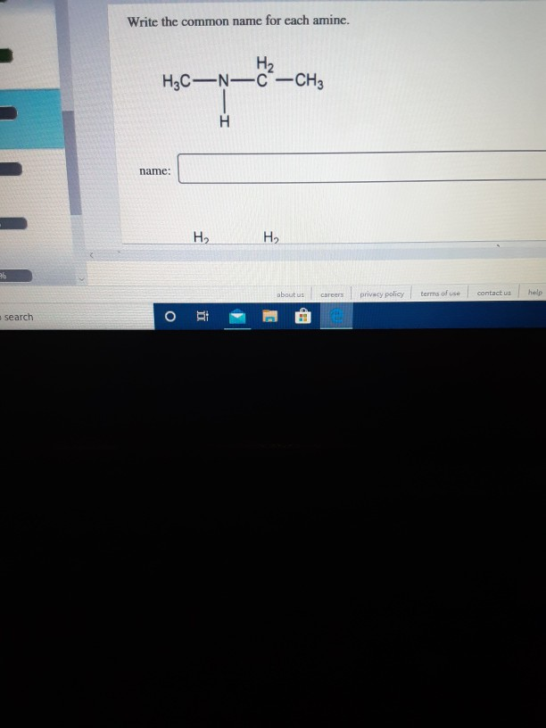 Solved Write the common name for each amine. H H3C-N-C-CH3 Н | Chegg.com