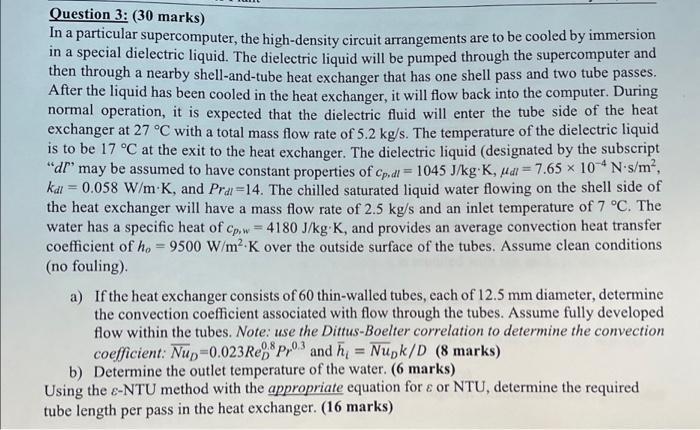 Solved Question 3: (30 marks) In a particular supercomputer, | Chegg.com