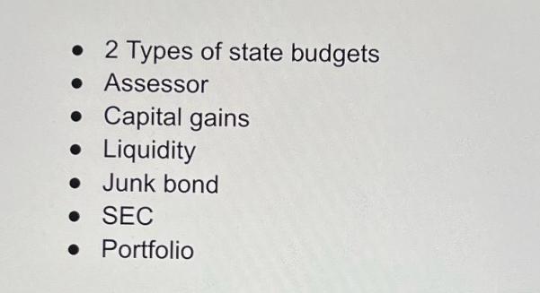 2 ﻿Types of state budgetsAssessorCapital | Chegg.com