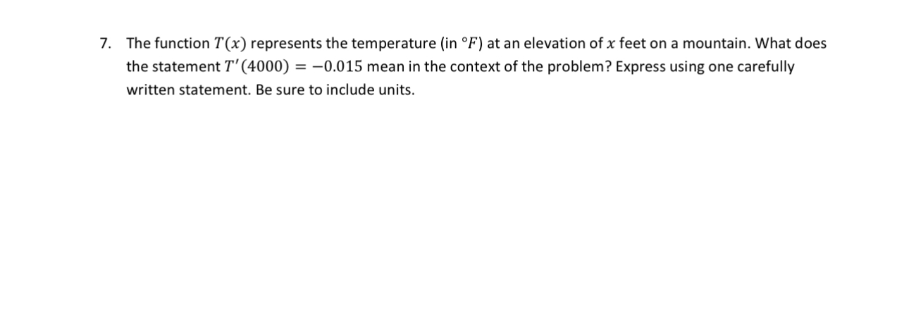 Solved The function T(x) ﻿represents the temperature (in | Chegg.com