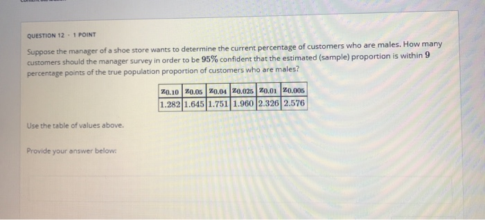 Solved Question 12 1 Point Suppose The Manager Of A Shoe