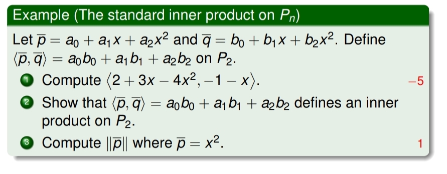 Solved Example (The standard inner product on Pn )Let | Chegg.com