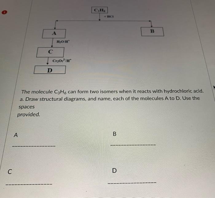Solved С.Н. - NCI A B нон" С Cro D The molecule C3H6 can | Chegg.com