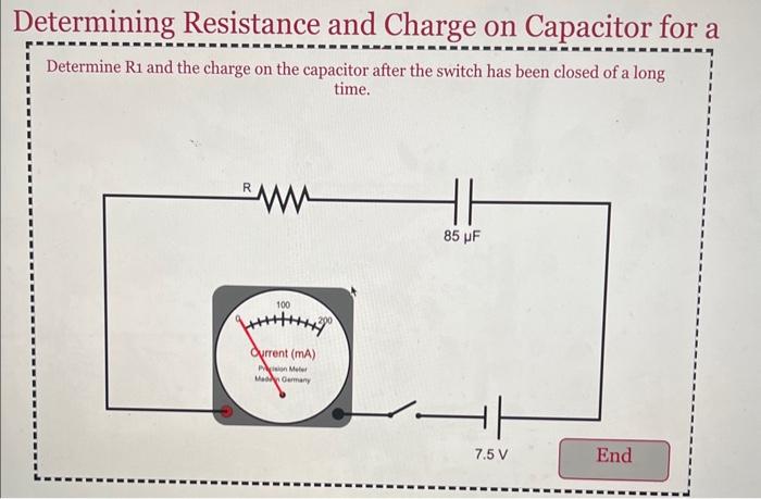 Solved Determining Resistance and Charge on Capacitor for a | Chegg.com