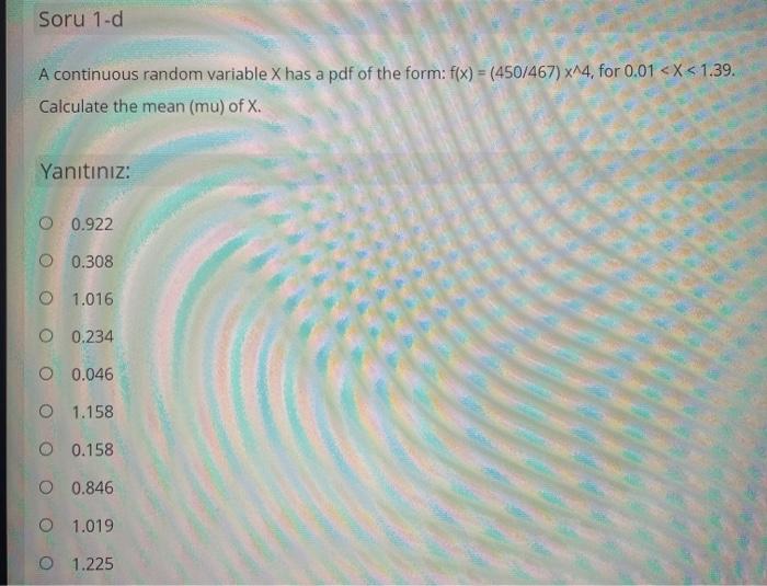 Solved Soru 1-a A continuous random variable X has a pdf of | Chegg.com