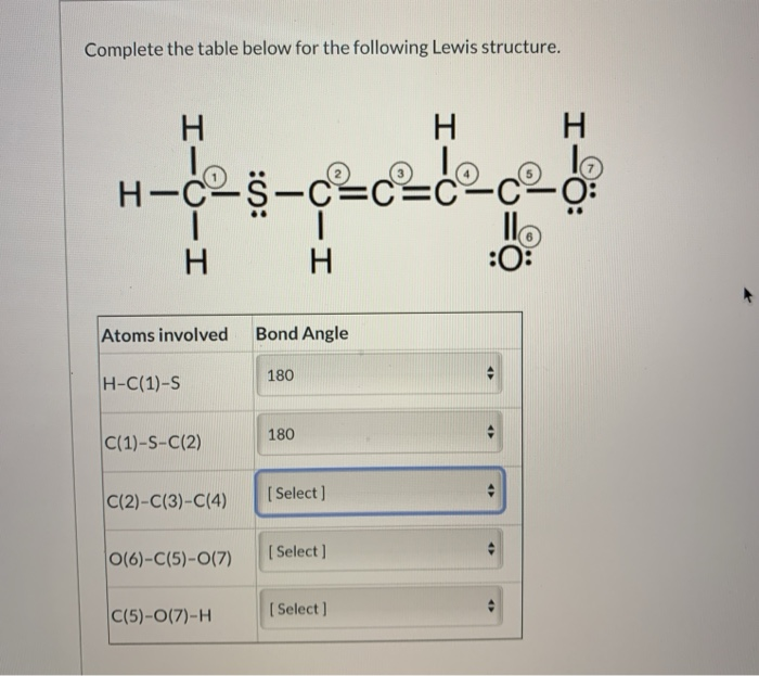 Solved Complete the table below for the following Lewis | Chegg.com