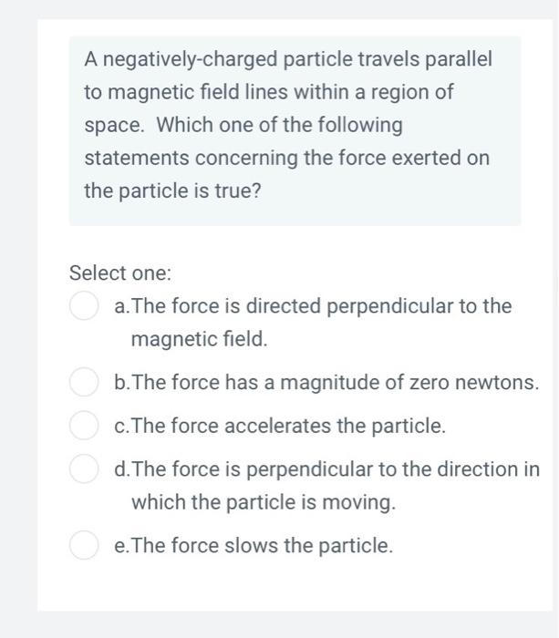 Solved A negatively-charged particle travels parallel to | Chegg.com