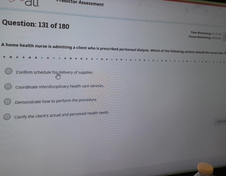 Solved Question: 131 ﻿of 180Time Remaining: 01:21:34Pause | Chegg.com