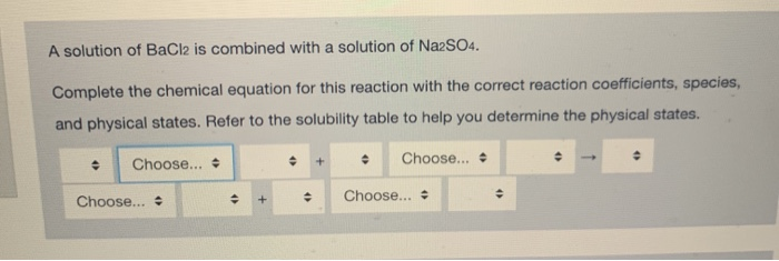 Solved A solution of BaCl2 is combined with a solution of | Chegg.com