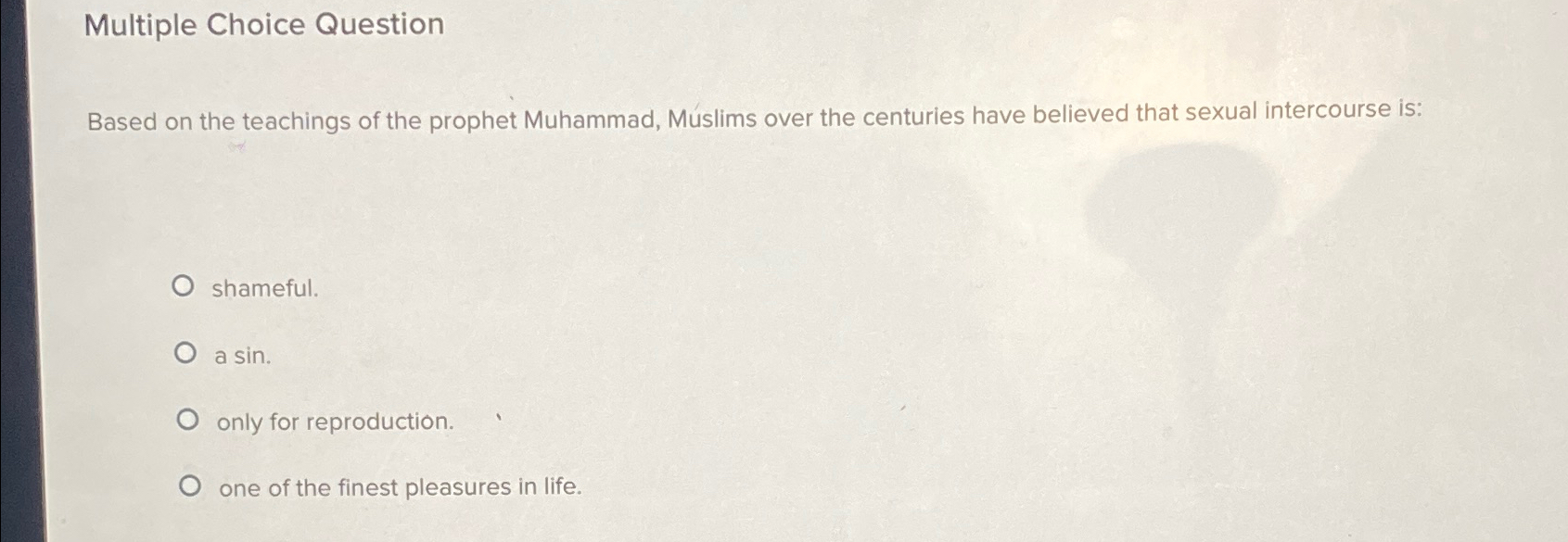 Solved Multiple Choice QuestionBased on the teachings of the | Chegg.com