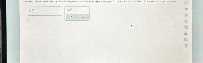 Solved Calculate the root mean square (rms) average speed of | Chegg.com