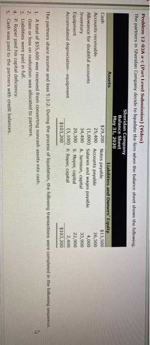 Solved Problem 12-03A a-c (Part Level Submission) (Video) | Chegg.com