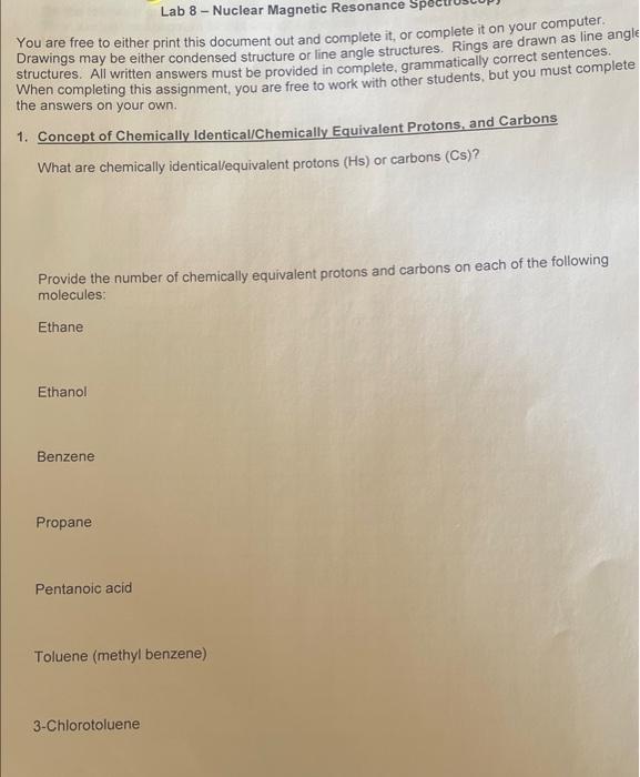 Solved concept of chemically indentical/chemically | Chegg.com
