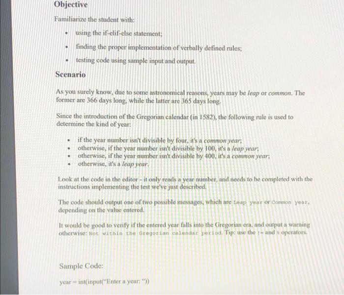 Solved Objective Familiarize the student with: • using the | Chegg.com
