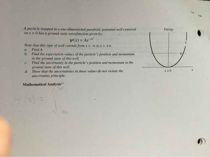 Solved Energy A particle trapped in a one-dimensional | Chegg.com