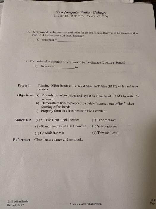 Cancel Markup OCCO 90-Degree Stub-Up Worksheet | Chegg.com
