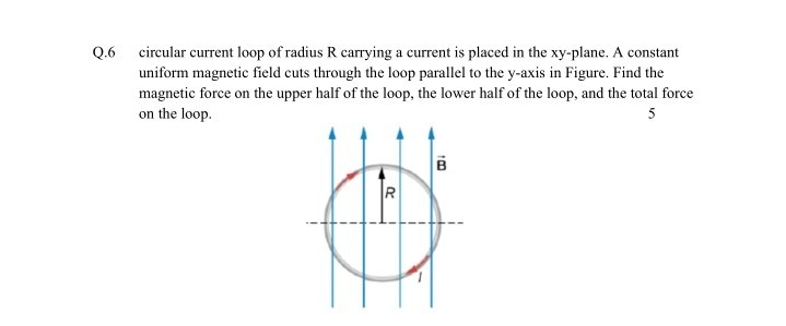 Solved Q.6 circular current loop of radius R carrying a | Chegg.com