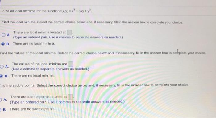 Solved Find all local extrema for the function | Chegg.com