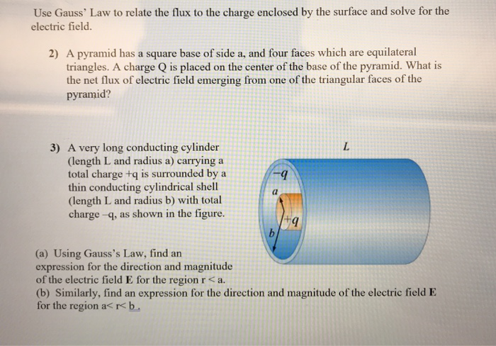 Solved Use Gauss' Law to relate the flux to the charge | Chegg.com