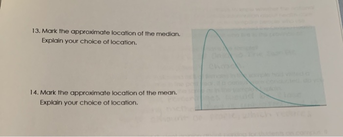 Solved 13. Mark the approximate location of the median | Chegg.com