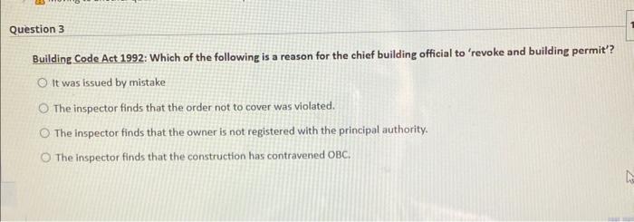 Solved Building Code Act 1992: Which of the following is a | Chegg.com