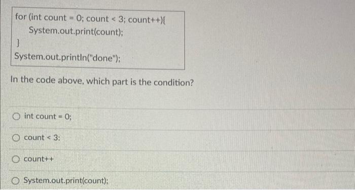 Solved for (int count =0; count