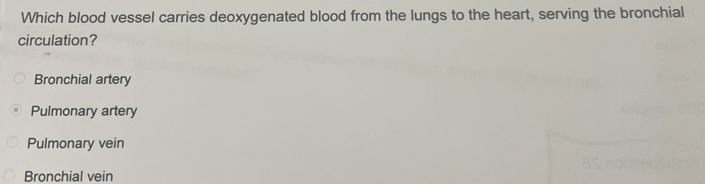 Solved Which blood vessel carries deoxygenated blood from | Chegg.com