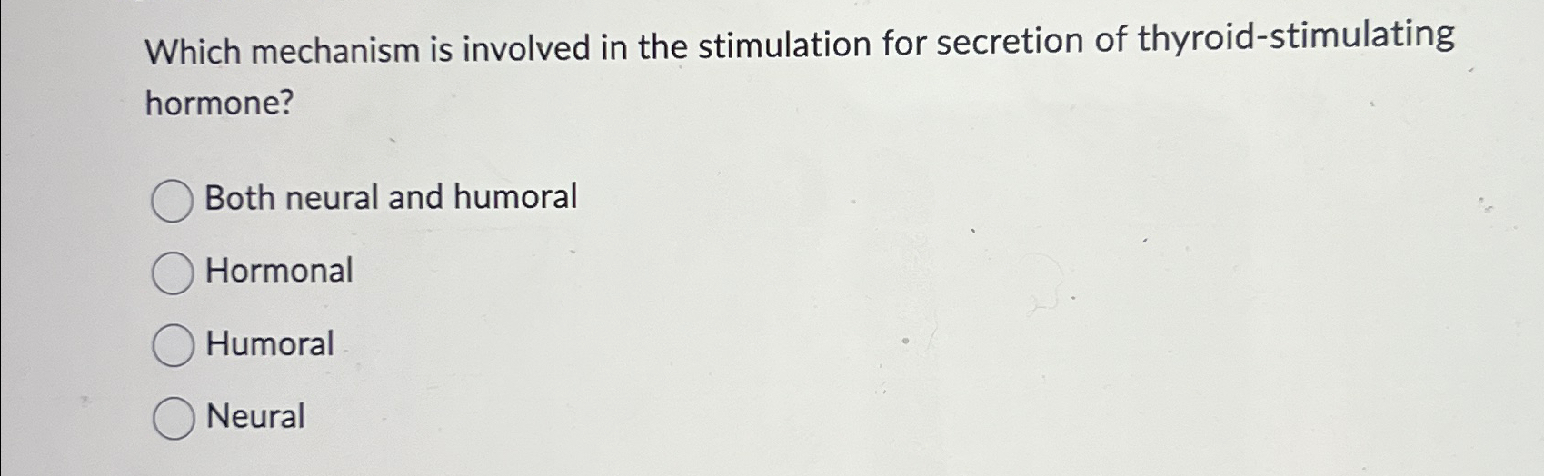 Solved Which mechanism is involved in the stimulation for | Chegg.com