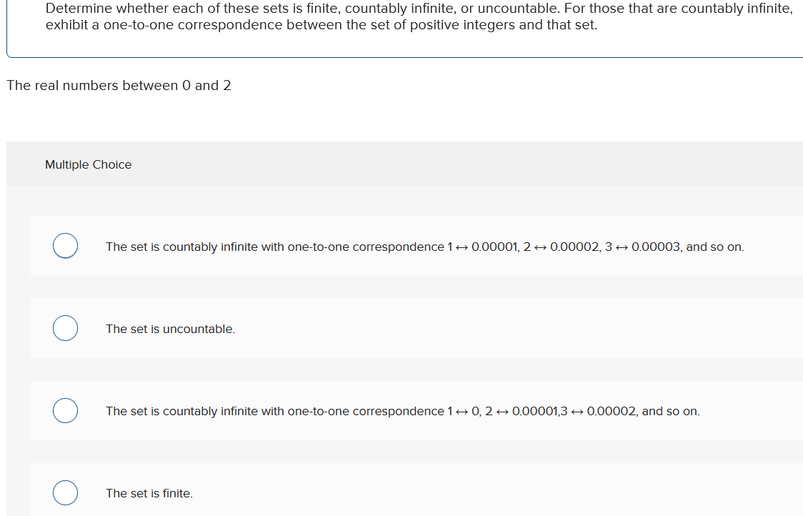 Solved Determine whether each of these sets is finite, | Chegg.com