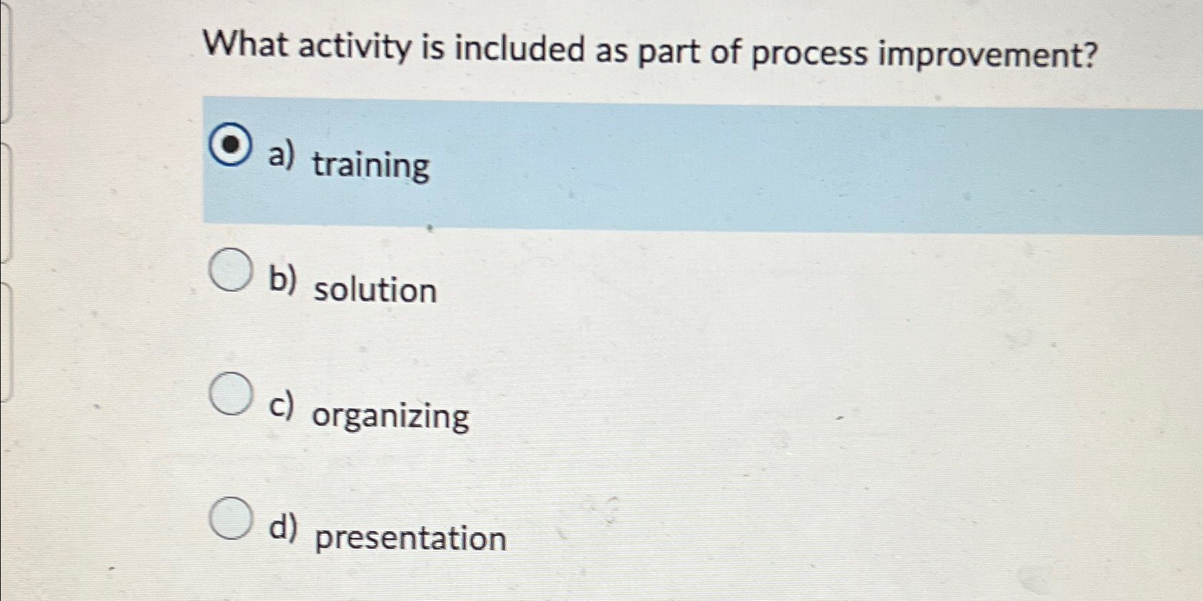 Solved What activity is included as part of process | Chegg.com