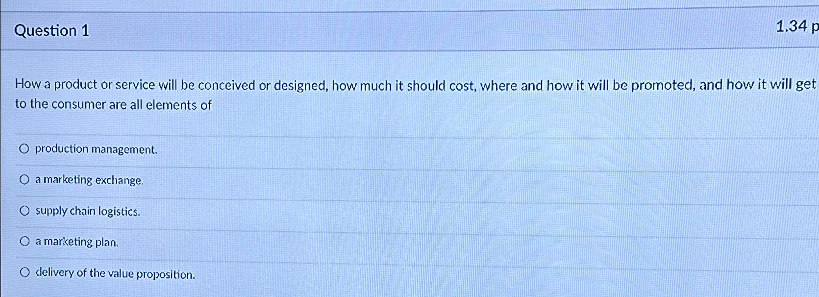 Solved Question 11.34pHow a product or service will be | Chegg.com