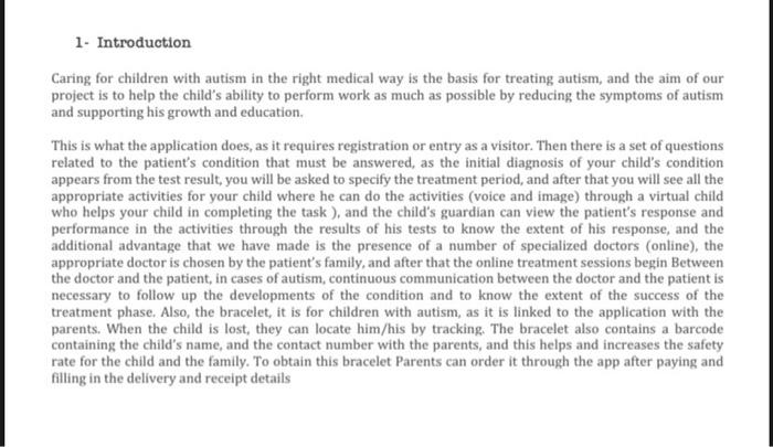 Solved 1- Introduction Caring for children with autism in | Chegg.com