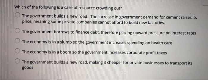Solved Which of the following is a case of resource crowding | Chegg.com