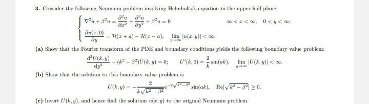 3. Consider the following Neumann problem involving | Chegg.com