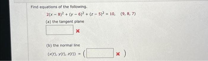 Solved Find equations of the following. | Chegg.com
