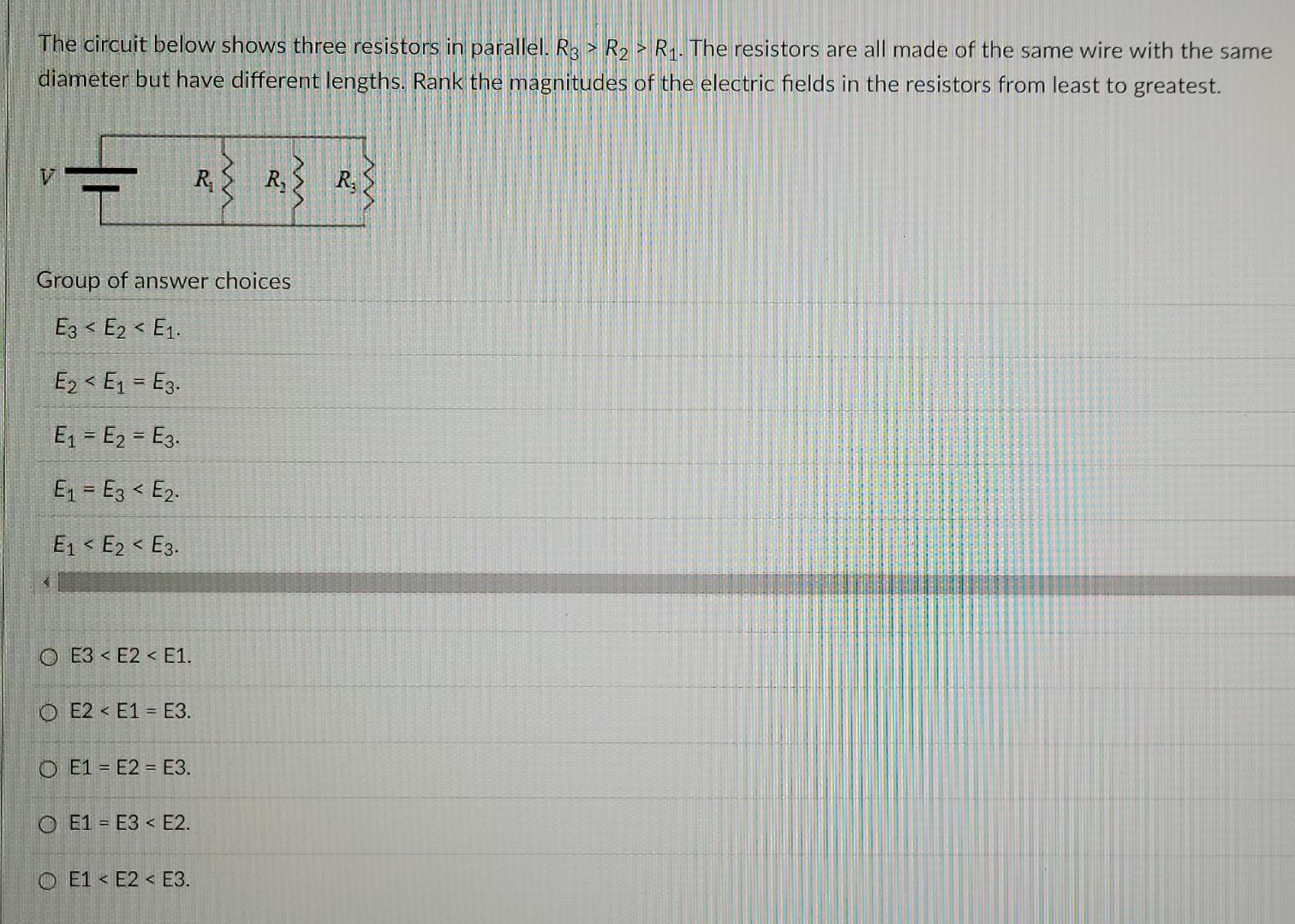 Solved The circuit below shows three resistors in parallel. | Chegg.com