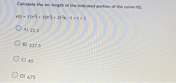 Solved Calculate the arc length of the indicated portion of | Chegg.com