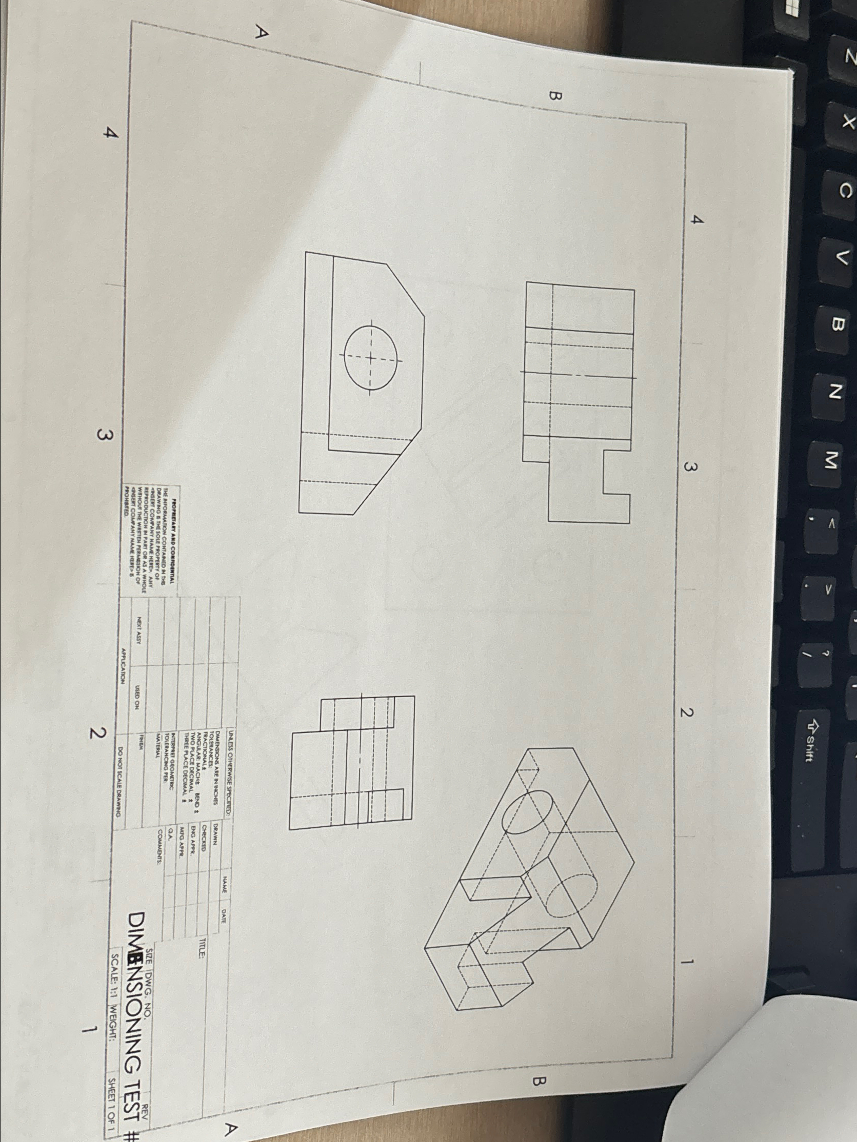 Solved Dimensioning TestYou are to dimension the following | Chegg.com