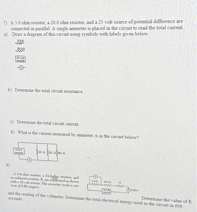 Solved le 6,2023 1) An electric circuit contains a battery, | Chegg.com