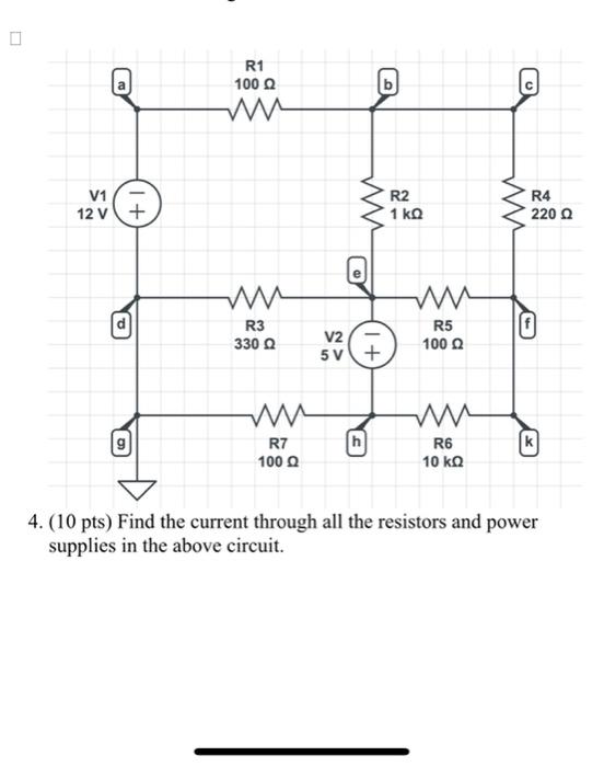 Solved Find The Current Through All The Resistors And Power
